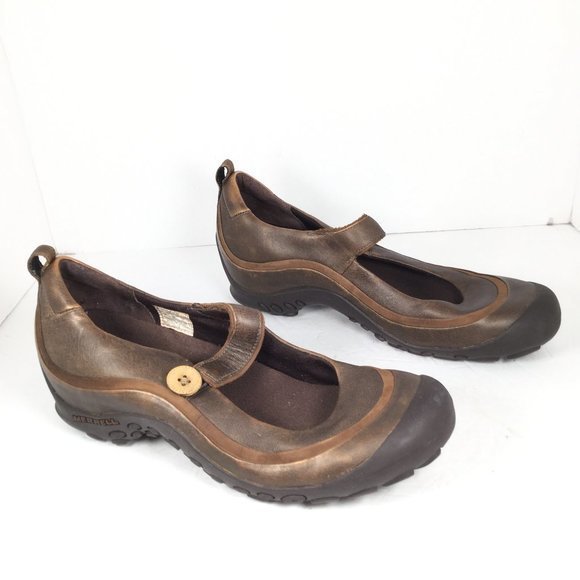 Merrell | Shoes | Merrell Plaza Emme Leather Mary Jane Shoe Brown 9 ...